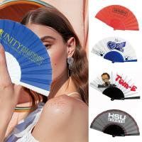 China Personalized Plastic Fan 23 Cm Hand Fans Custom Printed Folding Plastic Fan for sale