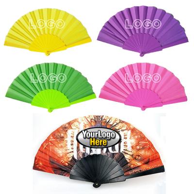 China 2025 Portable Hand Fan Custom Logo Diy Plastic Hand Fan Hand Held Folding Fan for sale