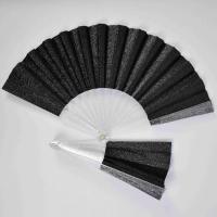 China Hot-Selling Seven-Inch Women's Folding Fan Exquisite Plastic Craft with Bone Flash Powder Cloth for Party Dance for sale