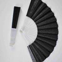 China Hot-Selling Seven-Inch Women's Folding Fan Exquisite Plastic Craft with Bone Flash Powder Cloth for Party Dance for sale