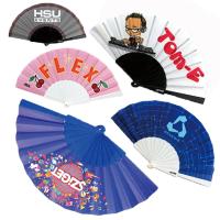 China Customized Personalized High Quality Hand Fans Plastic Ribs Custom Printed Folding Hand Fan for sale