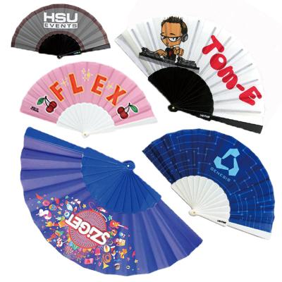 China Customized Personalized High Quality Hand Fans Plastic Ribs Custom Printed Folding Hand Fan for sale