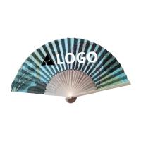 China Promotional Fan Spanish Handle Plastic Wedding Favor Gifts PE Love Folk Art Mini Fan Box Plastic Customized Logo Color Box 23cm for sale
