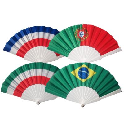 China Custom Personalized Folding Plastic Hand Fan Printing Fabric Fans Festivals Party Hand Held Fan for Decoration for sale