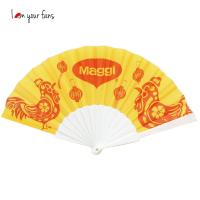 China Custom Personalized Folding Plastic Hand Fan Printing Fabric Fans Festivals Party Hand Held Fan for Decoration for sale
