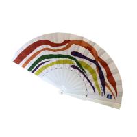 China High Quality Advertising Portable Paper Custom Logo Printed Plastic Eco-friendly Custom Printed Plastic Polding Hand Fan for sale