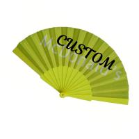China High Quality Advertising Portable Paper Custom Logo Printed Plastic Eco-friendly Custom Printed Plastic Polding Hand Fan for sale