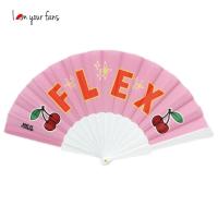 China High Quality Custom Folding Plastic Ribs Hand Fan Fabric Plastic Plain Hand Fan for sale