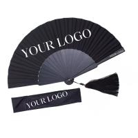 China Wholesale Advertising Custom Printed Hand Held Fan Plastic Nylon Bamboo Wedding Foldable Hand Fan for sale