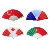 China Wholesale Advertising Custom Printed Hand Held Fan Plastic Nylon Bamboo Wedding Foldable Hand Fan for sale