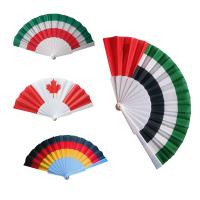 China Personalised Plastic Foldable Fans National Flag Manual Craft Folded Hand Fan Custom for sale