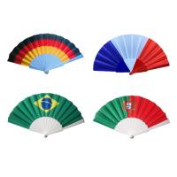 China Personalised Plastic Foldable Fans National Flag Manual Craft Folded Hand Fan Custom for sale