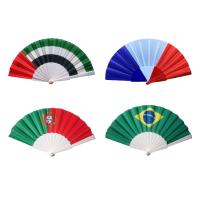 China Personalised Plastic Foldable Fans National Flag Manual Craft Folded Hand Fan Custom for sale