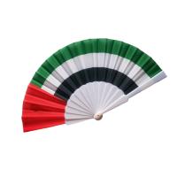 China Personalised Plastic Foldable Fans National Flag Manual Craft Folded Hand Fan Custom for sale