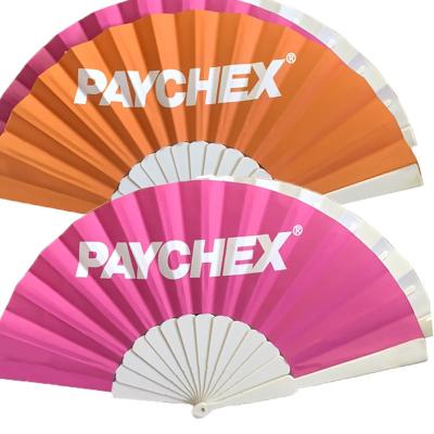 China White Plastic Fan Folding Spanish Rainbow Folding Dance Performance Home Decoration Fan for sale