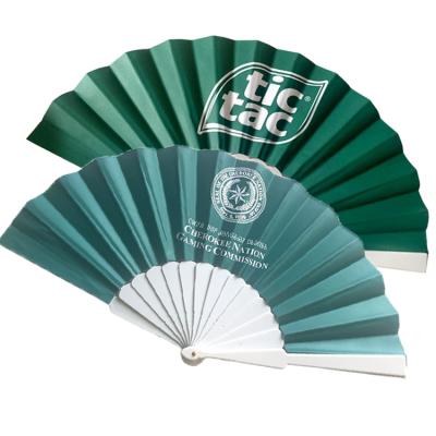 China High Quality Promotion Advertising Plastic Plain Handheld Fan Folding Plastic Paper Fan for sale