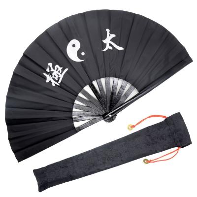 China Chinese Traditional Style Kung Fu Fan Bamboo Fan Large Rave Handheld Fan for sale