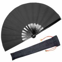 China Chinese Style Dragon Pattern Dance Fan 13 Inch Pvc Bamboo Rave Hand Fan Custom for sale