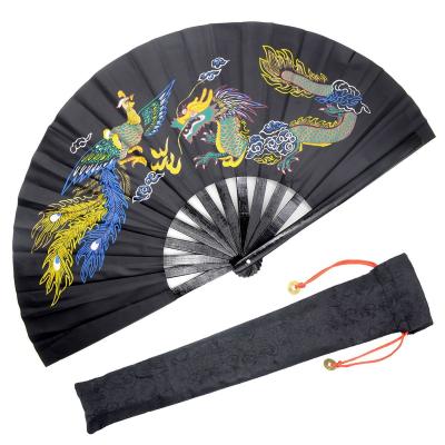 China New Design Personalized Bamboo Fans Kung Fu Fan Satin Large Rave Fan Custom for sale
