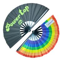 China Customizable Large Rave Hand Fans Plastic Kung Fu Fan for Advertisement Promotional Gift for sale