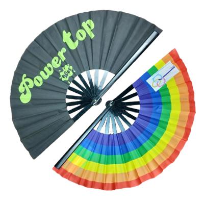 China Customizable Large Rave Hand Fans Plastic Kung Fu Fan for Advertisement Promotional Gift for sale