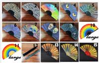 China [I Am Your Fans]Hot Sale RTS Plain Fabric Large Kungfu Fan With Plastic and Bamboo Ribs for Party Decoration and Dance for sale