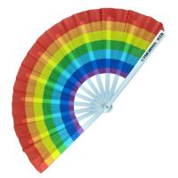 China [I Am Your Fans]Hot Sale RTS Plain Fabric Large Kungfu Fan With Plastic and Bamboo Ribs for Party Decoration and Dance for sale