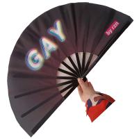 China [I AM YOUR FANS]sufficient Stock!  Large Folding Hand Rave Kungfu Fan Colorful Holding Hand Fan for sale