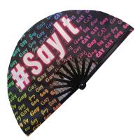 China [I AM YOUR FANS]sufficient Stock!  Large Folding Hand Rave Kungfu Fan Colorful Holding Hand Fan for sale
