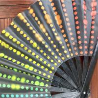 China [I AM YOUR FANS]Sufficient Stock!2019 Large Hand Fan 33cm Bamboo Fabric Neon Light Dance Folding Fan for sale