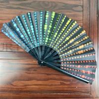 China [I AM YOUR FANS]Sufficient Stock!2019 Large Hand Fan 33cm Bamboo Fabric Neon Light Dance Folding Fan for sale
