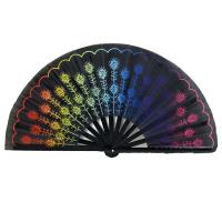China [I AM YOUR FANS]Bamboo Large Folding Hand Rave Kungfu Fan Colorful Painted Hand Fan for sale