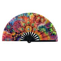 China [I AM YOUR FANS]Bamboo Large Folding Hand Rave Kungfu Fan Colorful Painted Hand Fan for sale