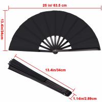 China [I AM YOUR FANS] Best Selling Big Size Black Plastic Hand Fan With Pouch Make of the Rave Party  Large Size Hand Fan for sale