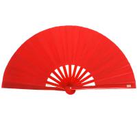 China [I AM YOUR FANS] Good Quality Red Bamboo Ribs Fabric Big Hand Fan Hot Sale China Traditional Bamboo Kungfu Fan for sale