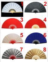 China [I AM YOUR FANS] Good Quality Red Bamboo Ribs Fabric Big Hand Fan Hot Sale China Traditional Bamboo Kungfu Fan for sale