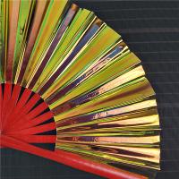 China [I AM YOUR FANS] Make U Party Raver Big Size 13'' Transparent Rave Handheld Folding Hand Fan Glow in Dark for sale
