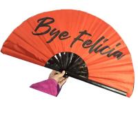 China 33cm Customizable Large UV Rave Hand Fans Plastic Kung Fu Fan for Advertisement Promotional Gift for sale