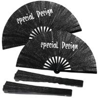 China 33cm Customizable Large UV Rave Hand Fans Plastic Kung Fu Fan for Advertisement Promotional Gift for sale