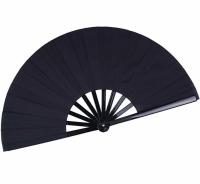 China [I AM YOUR FANS] Best Selling Big Size Black Plastic Hand Fan With Pouch Make You Be a QUEEN of the Rave Party  Hand Fan for sale