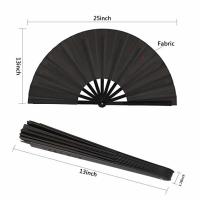 China [I AM YOUR FANS] Best Selling Big Size Black Plastic Hand Fan With Pouch Make You Be a QUEEN of the Rave Party  Hand Fan for sale