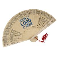 China Personalised Nature Wooden Folding Hand Fan for Wedding Souvenir Gift for sale