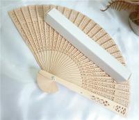 China Personalised Nature Wooden Folding Hand Fan for Wedding Souvenir Gift for sale