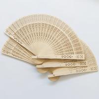 China Personalised Nature Wooden Folding Hand Fan for Wedding Souvenir Gift for sale