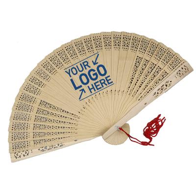 China Personalised Nature Wooden Folding Hand Fan for Wedding Souvenir Gift for sale