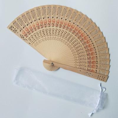 China [I AM YOUR FANS] Hot Selling Sandalwood Fans No Fragrance Wood Fan With Box/Bag for sale
