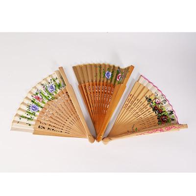 China Wholesale Hotel Wedding Souvenir Bamboo Handheld Fan Custom Wooden Hand Fan for sale