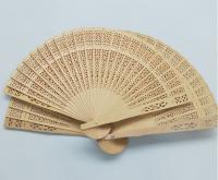 China [i Am Your Fans] in Stock for Promotion and Wedding Fan Gift Favor Sunflower Hollow Out Through-Carved Wooden Hand Fan for sale