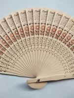 China [i Am Your Fans] in Stock for Promotion and Wedding Fan Gift Favor Sunflower Hollow Out Through-Carved Wooden Hand Fan for sale
