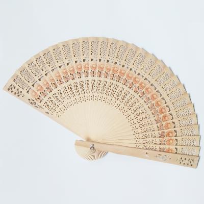 China [i Am Your Fans] in Stock for Promotion and Wedding Fan Gift Favor Sunflower Hollow Out Through-Carved Wooden Hand Fan for sale